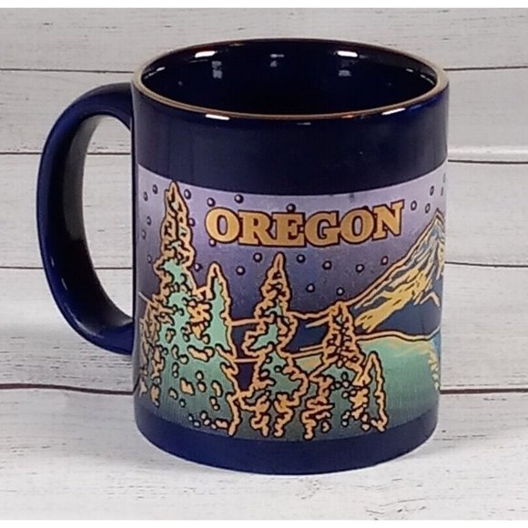 Kitchen | Oregon State Coffee Mug Souvenir Landscape Scene Blue With ...